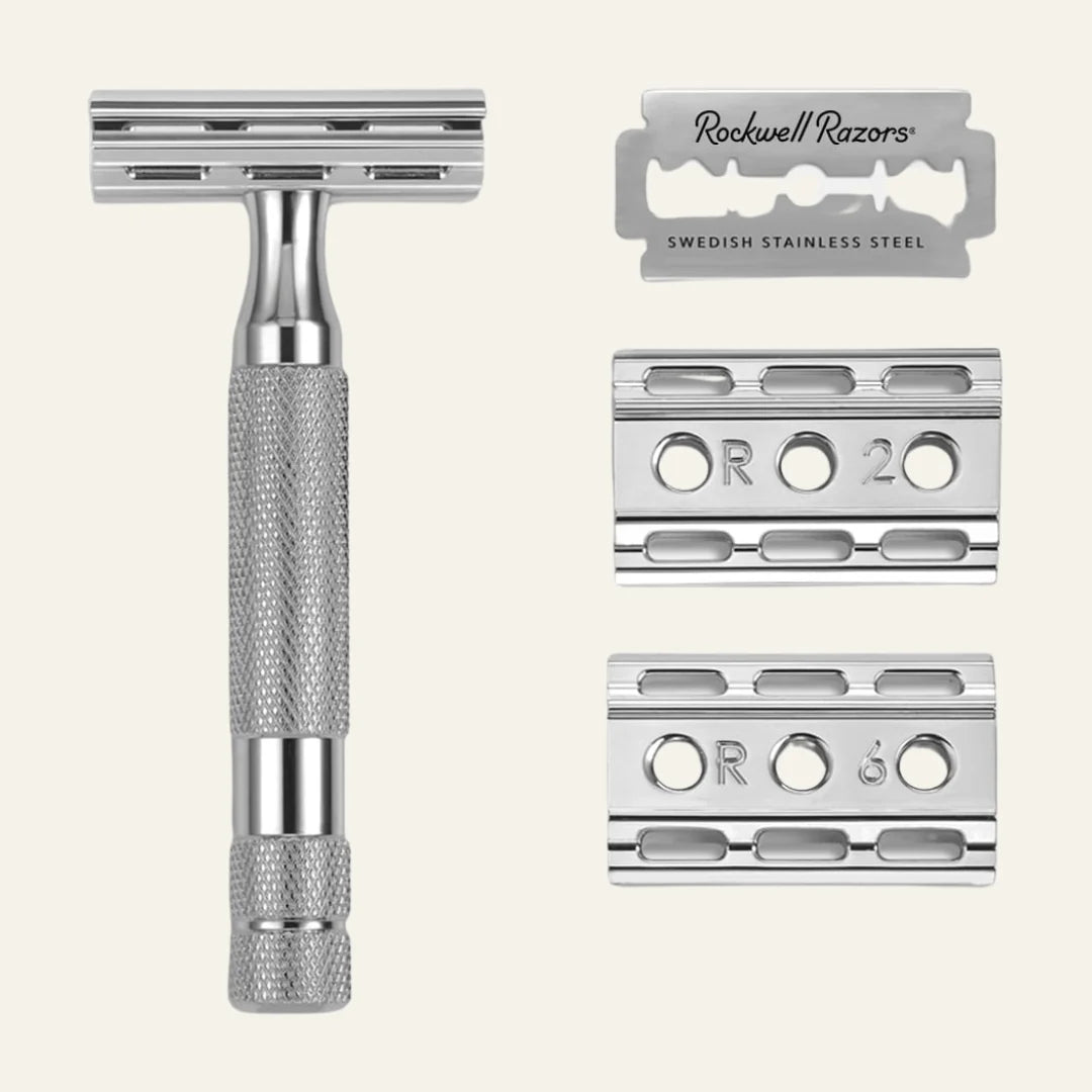 Rockwell Razors - Traditional Double-Edge Safety Razor 6C - White Chro ...
