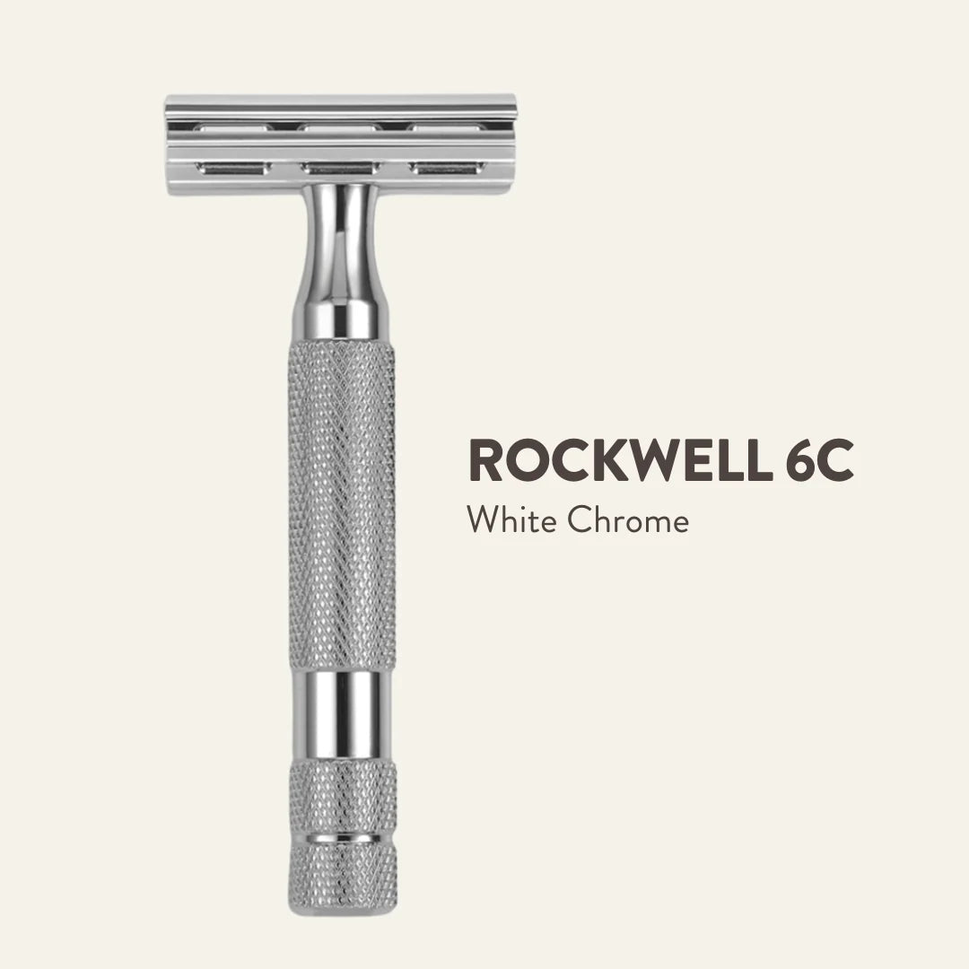 Rockwell Razors - Traditional Double-Edge Safety Razor 6C - White Chro ...